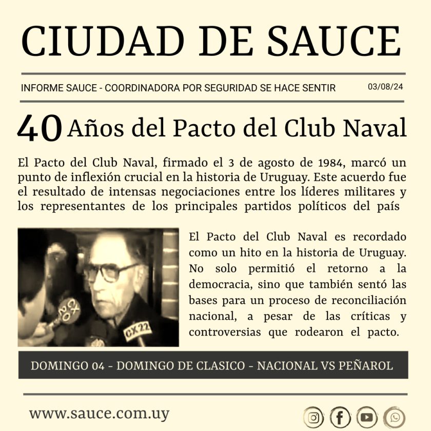 40 años Del Pacto del Club Naval - Ciudad de Sauce